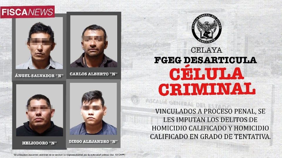 Detienen a 4 presuntos integrantes de célula criminal en Celaya ...